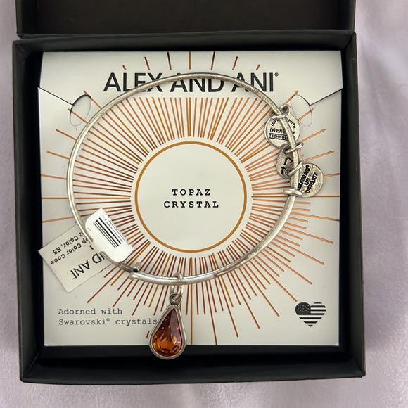 Alex and Ani | Jewelry | Alex And Ani November Topaz Birthstone Charm Bangle | Poshmark